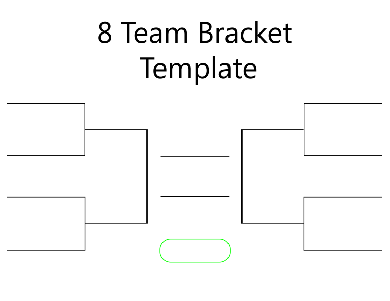 8 teams Two-sided, Single Elimination Printable Bracket - Printerfriendly