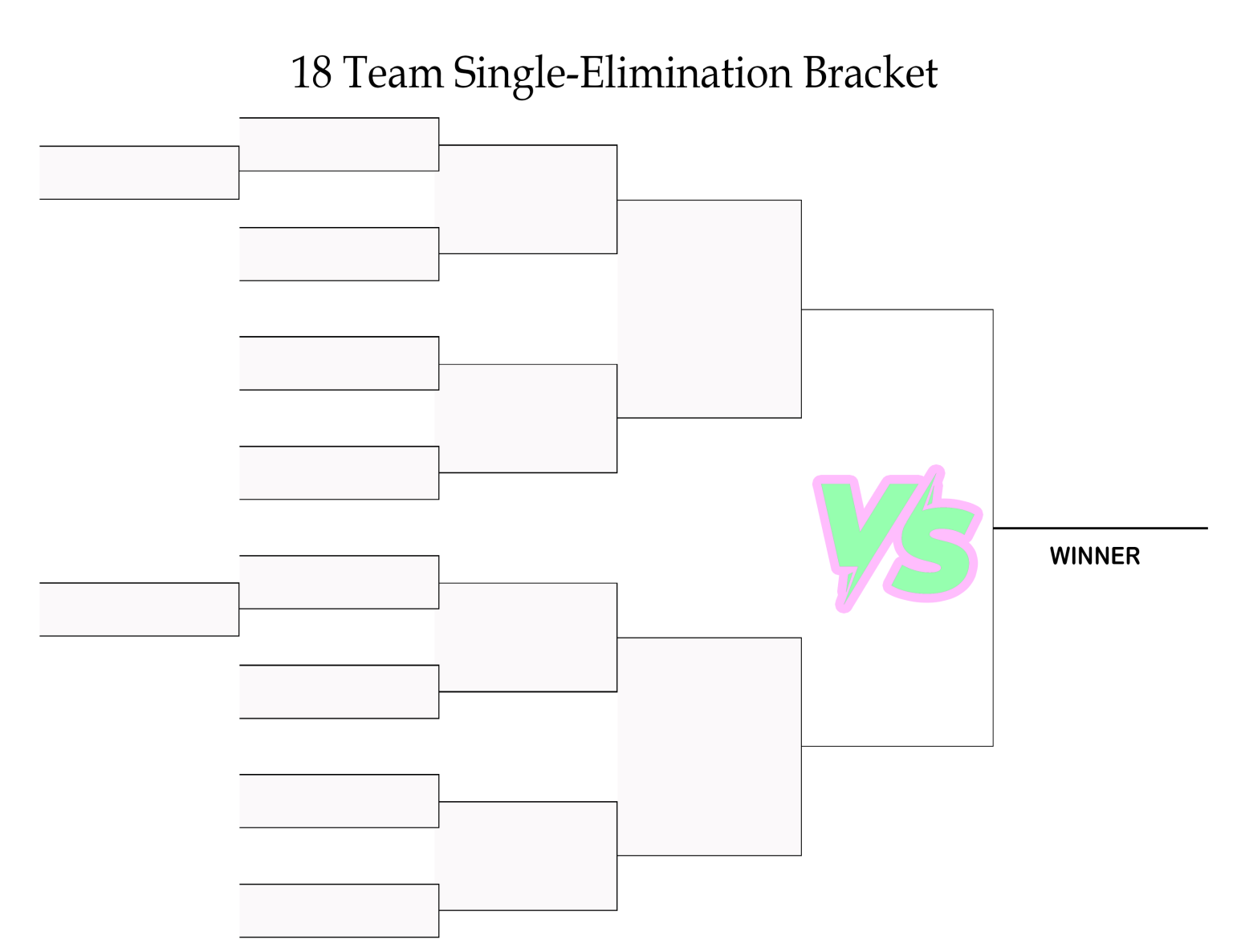 18-Team tournament bracket (free and printable) - Printerfriendly