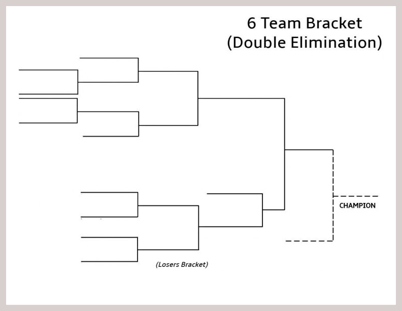 Printable 6 Team Double Elimination Bracket