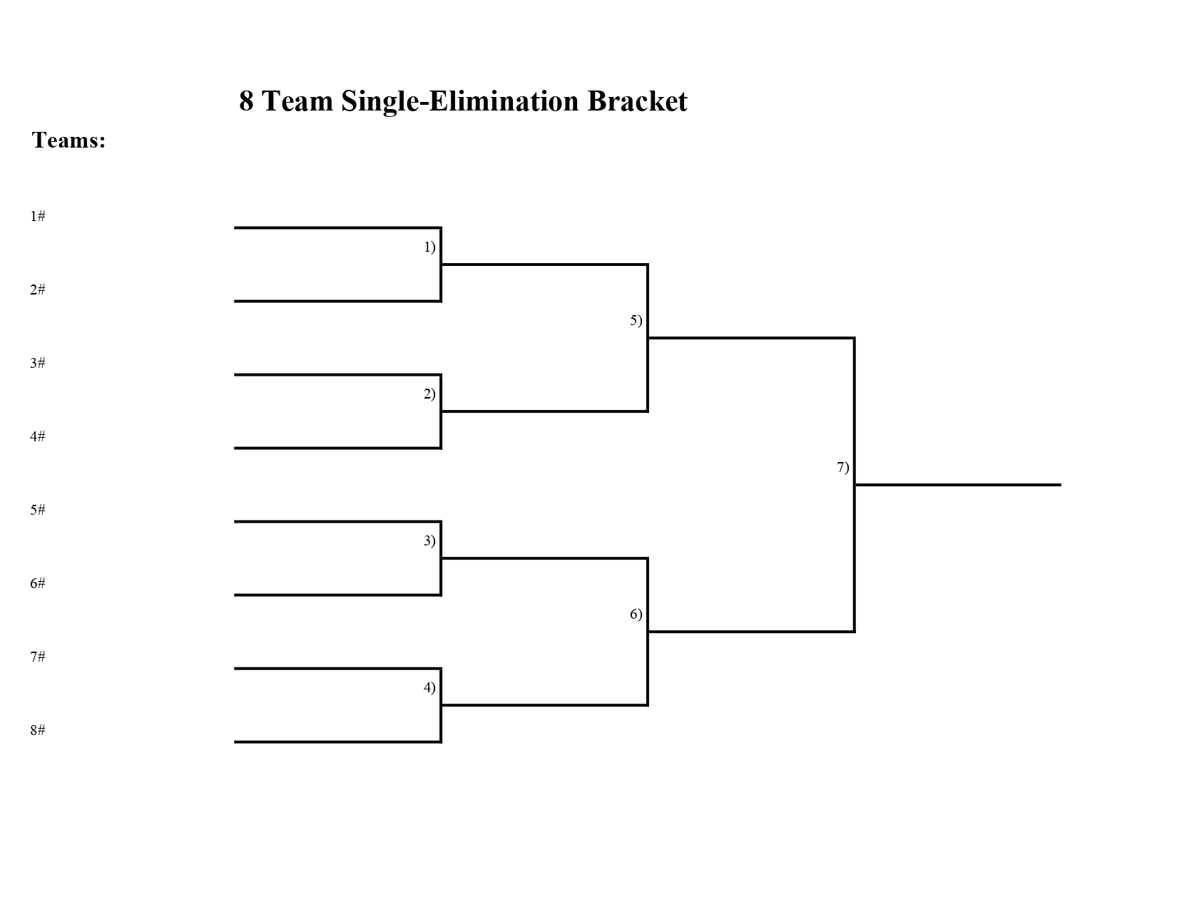8 Team Bracket In Downloadable And Printable PDF Printerfriendly