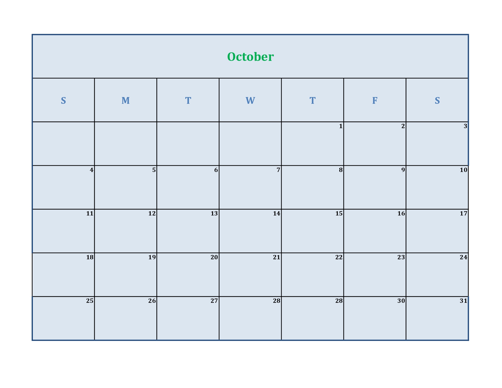 Printable Calendar October 2020 in PDF - Printerfriendly