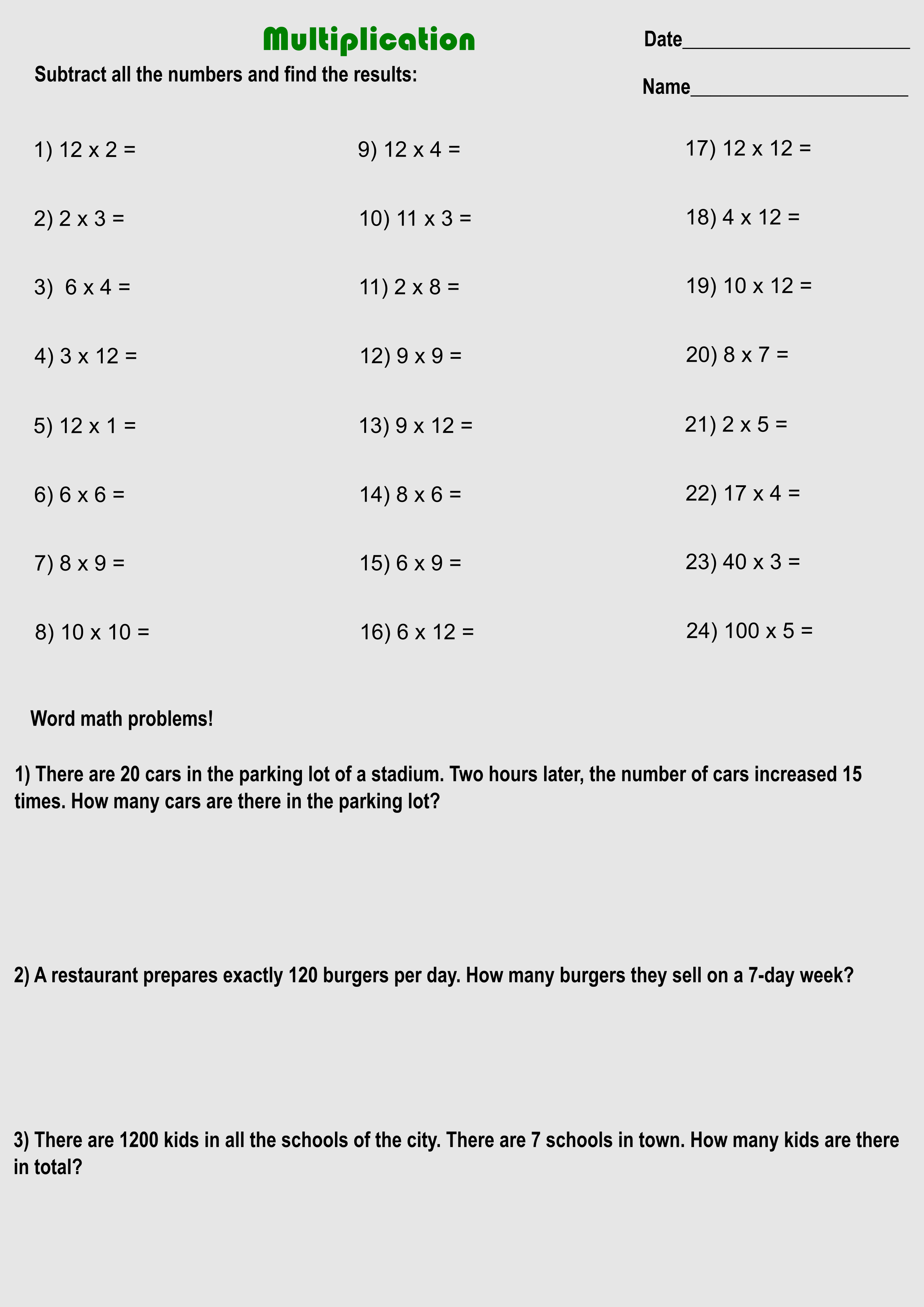 Printable 4th Grade Math Worksheets With Answers Printerfriendly Printable 4th Grade Math Worksheets With Answers Printerfriendly
