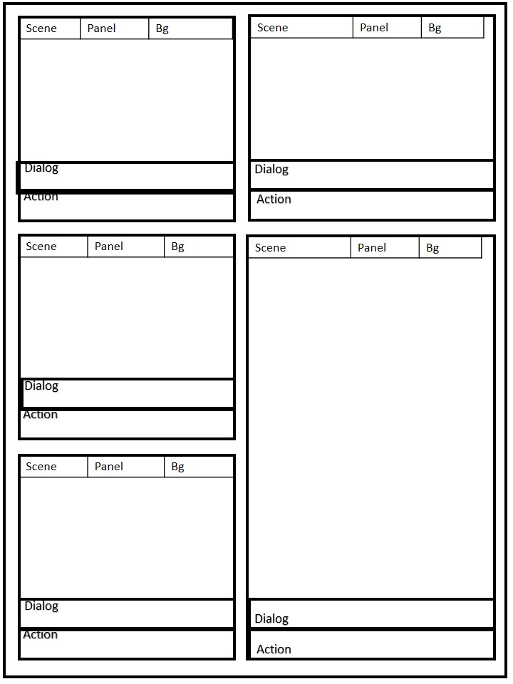 Free blank storyboard template in printable PDF - Printerfriendly