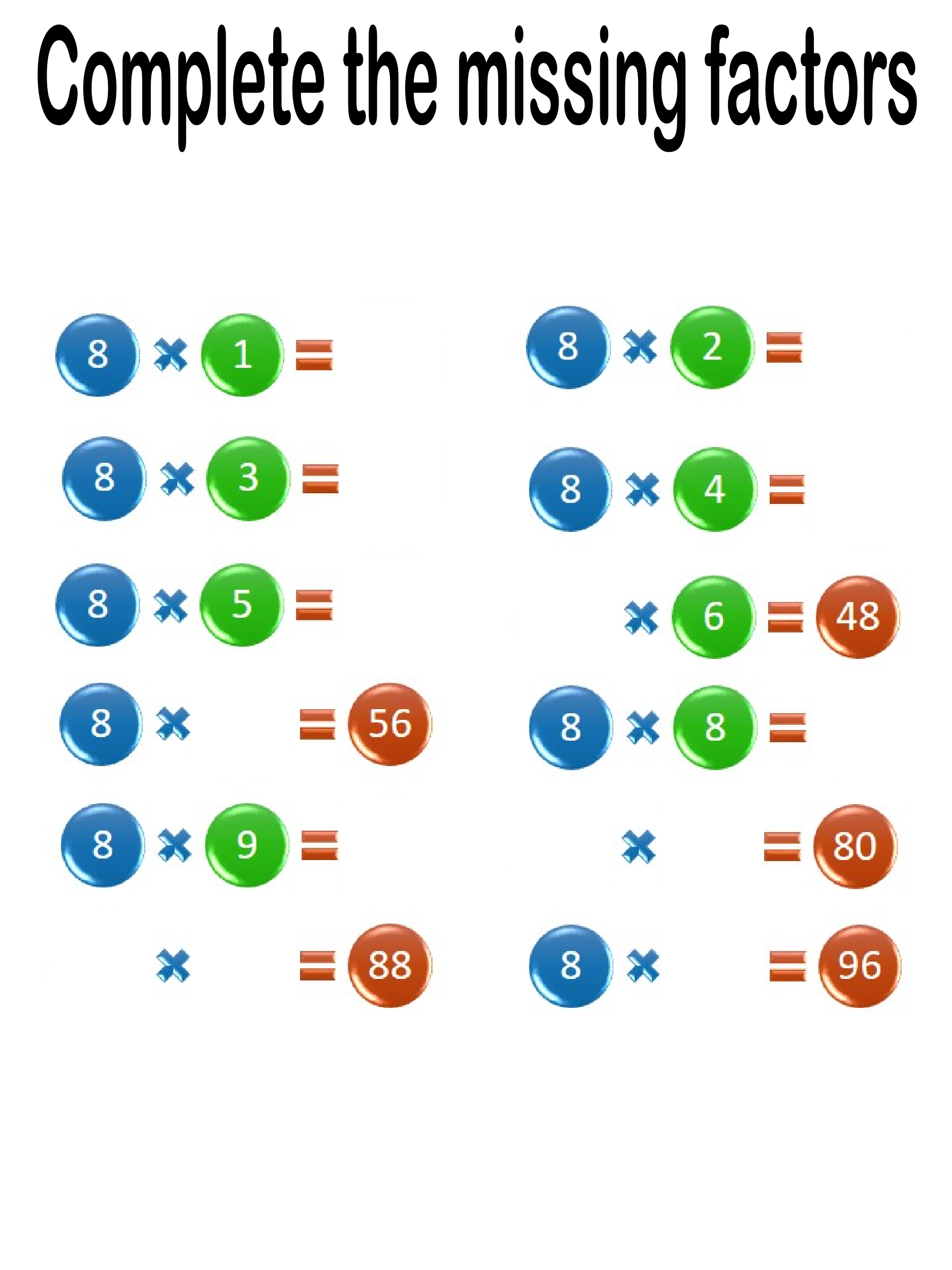 Printable 8 Times Table Chart And Practice Worksheets For Printable 8 Times Table Chart And Practice Worksheets For
