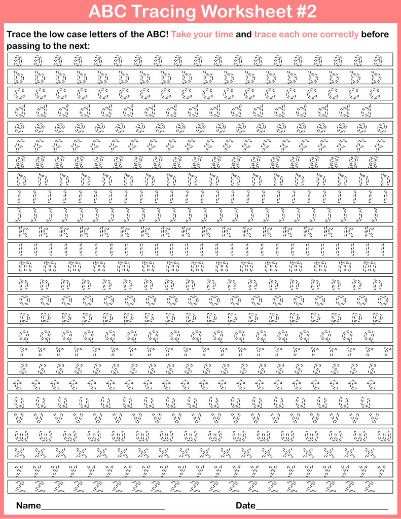 Alphabet Tracing Worksheets - Printerfriendly