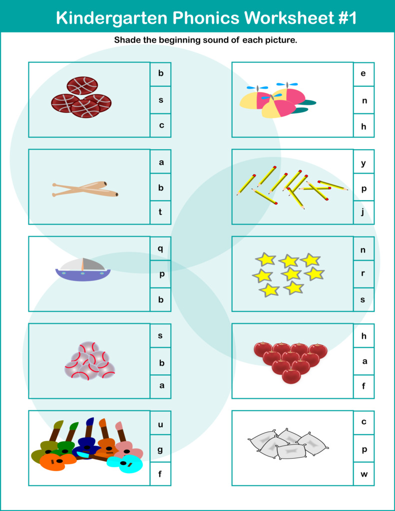 Free phonics worksheets for kindergartener, pre-schoolers, and 1st ...