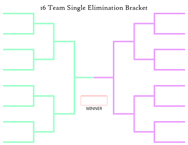 Printable 16-team single-elimination bracket in PDF - Printerfriendly