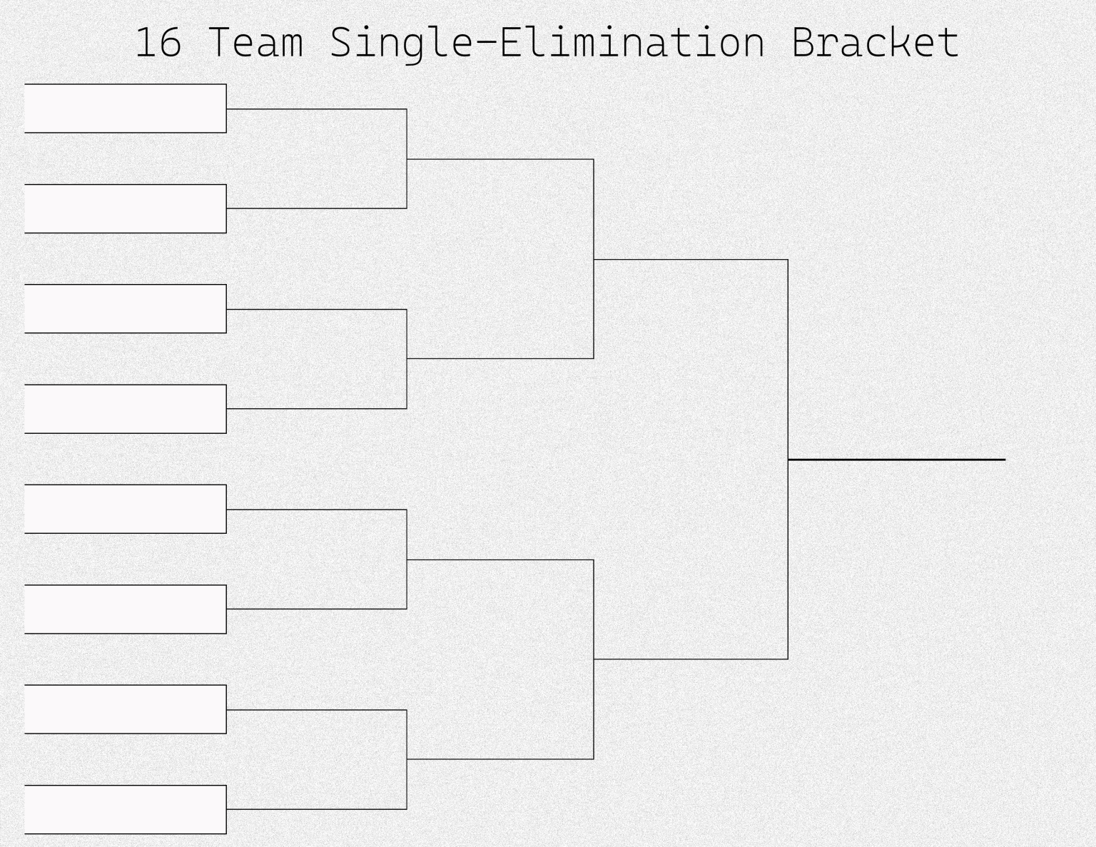 16-Team Single-Elimination Bracket: Print Tournament Brackets in PDF ...