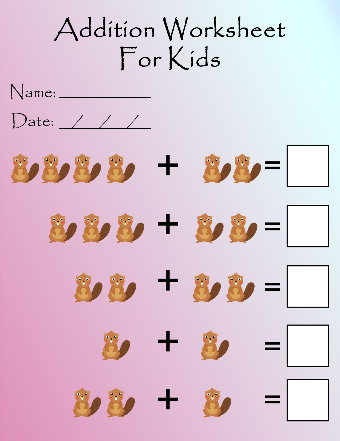Free printable math worksheets for kindergarten (addition) PDF ...