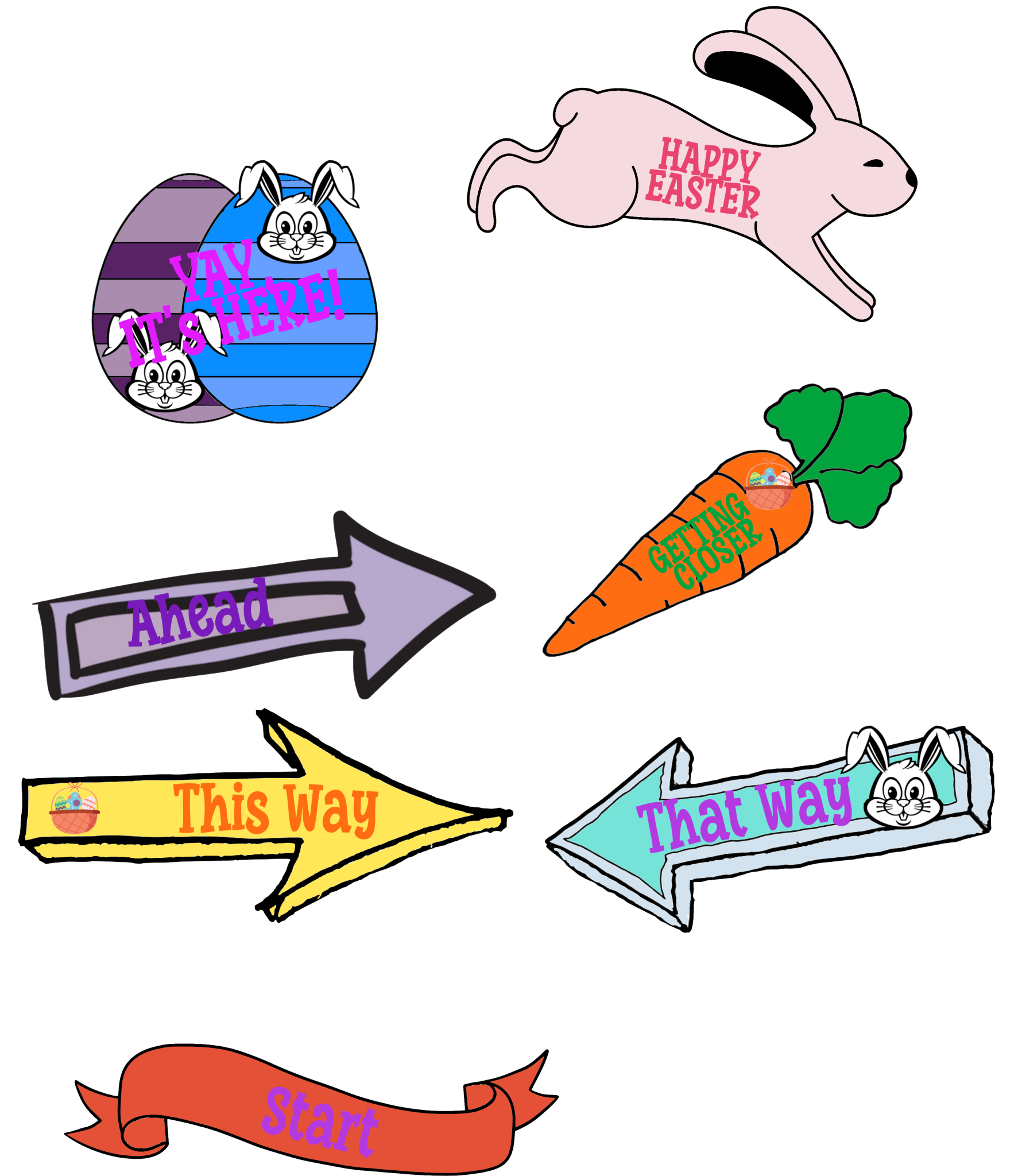 Fun and Free Printable Easter Egg Hunt Signs for Easter - Printerfriendly