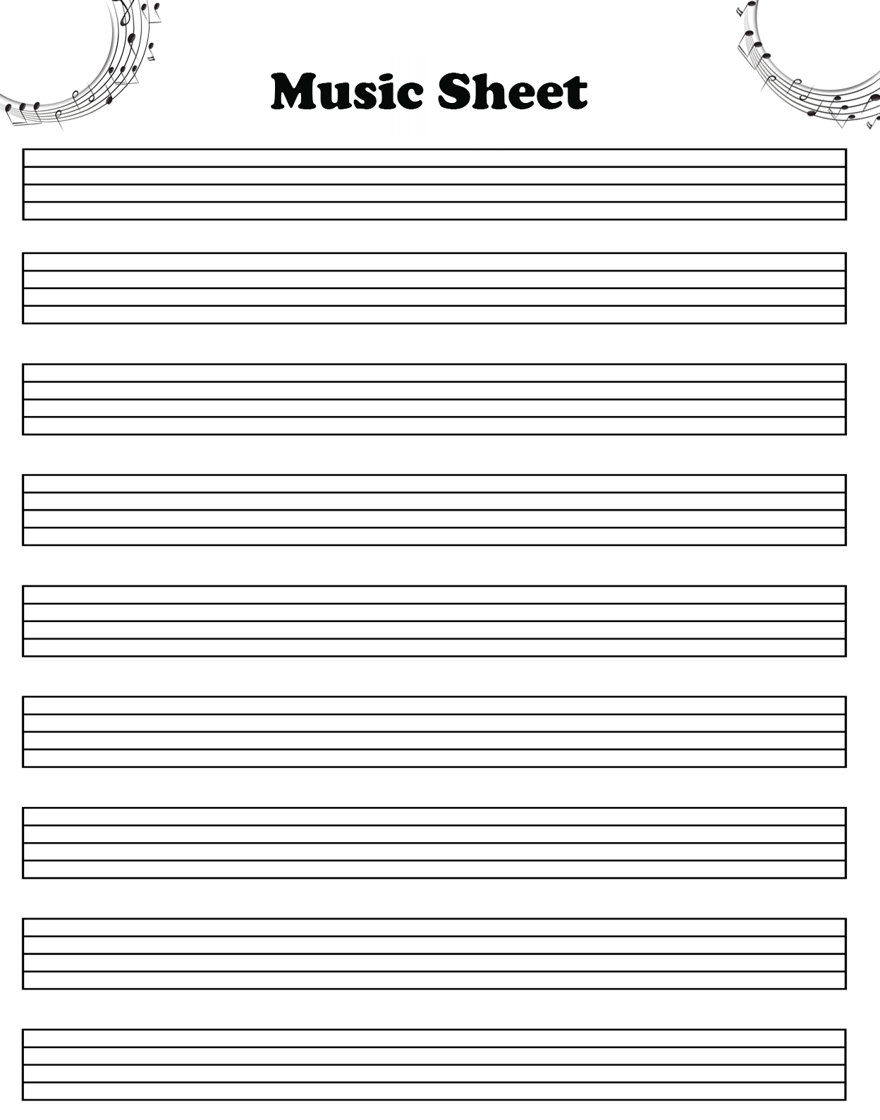 Free Write Music Blank Template: Compose Your Next Hit - Printerfriendly