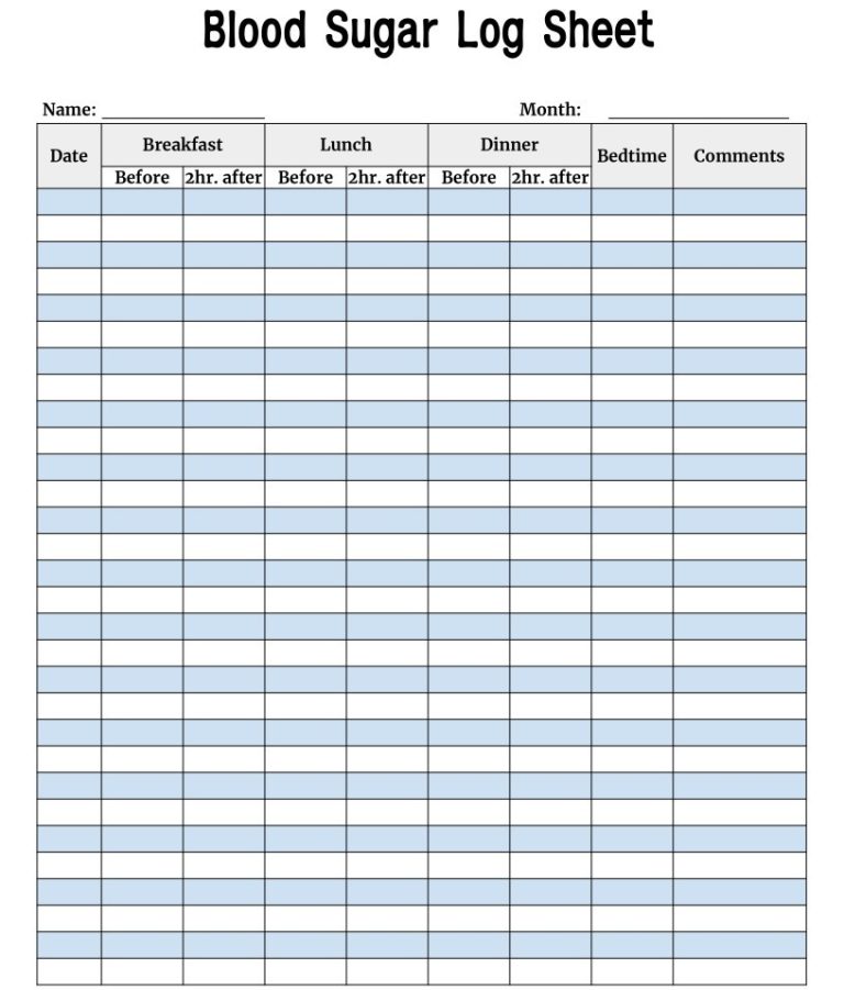 Download a Free Large Print Printable Blood Sugar Log Sheet ...