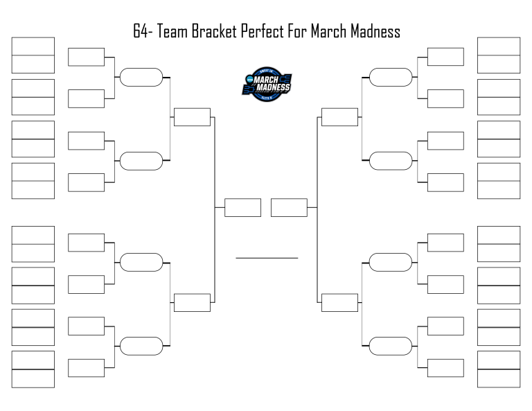 Free, Printable 64-Team Bracket for March Madness - Printerfriendly