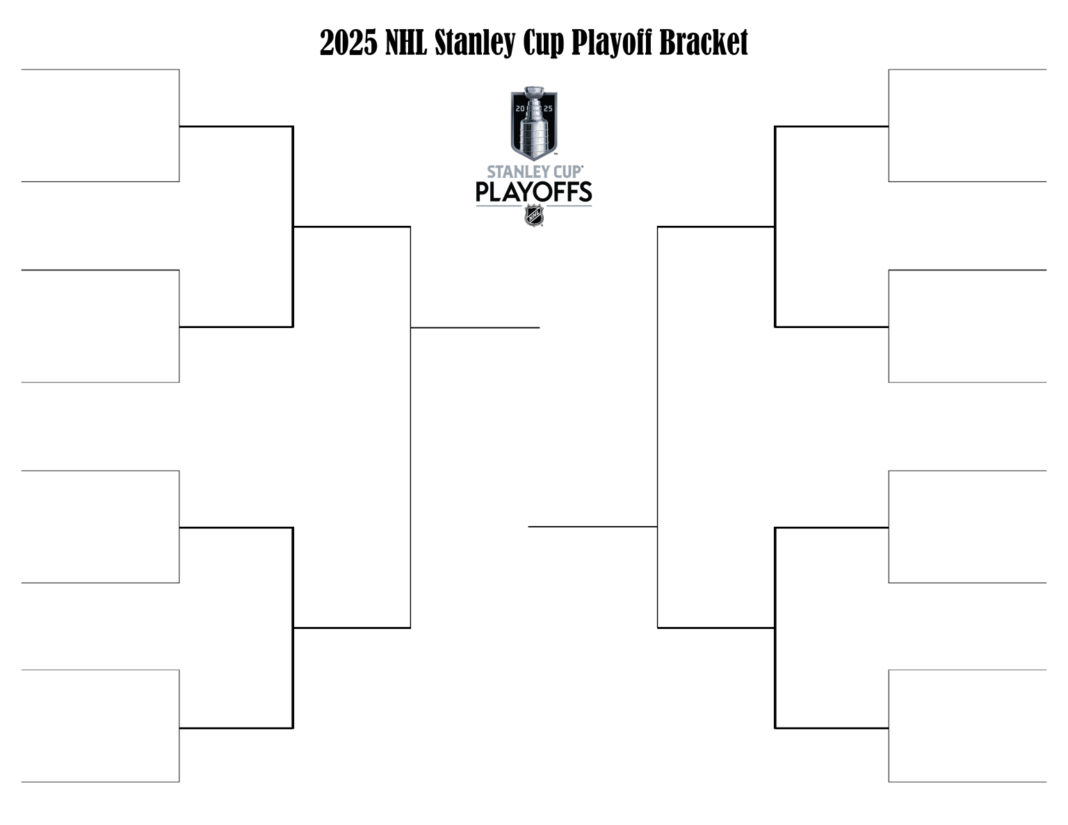 Free, Printable Stanley Cup Playoff Bracket for 2025 NHL Playoffs ...