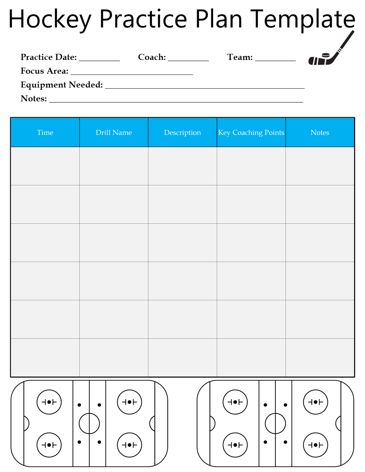 Free Hockey Practice Plan Templates for Organizing Drills and ...