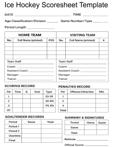 Printable Hockey Score Sheet Template for Every League Including the ...
